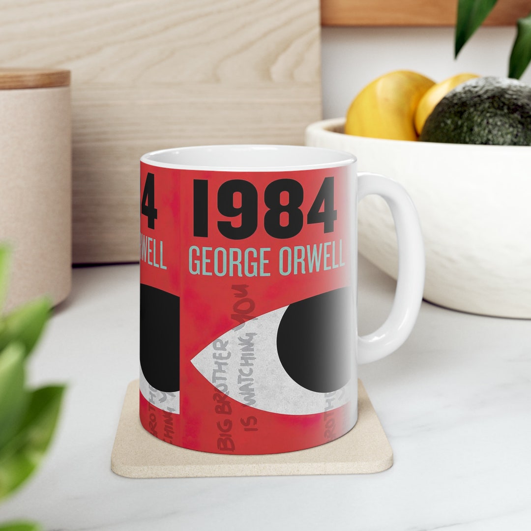 George Orwell's Nineteen Eighty-four Book Cover Coffee Mug, Book Mugs ...