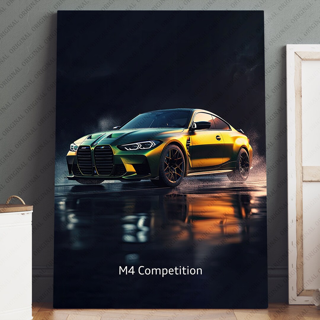 BMW M4 Competition Inspired Poster Canvas Wall Art, Car Poster, Car Art ...