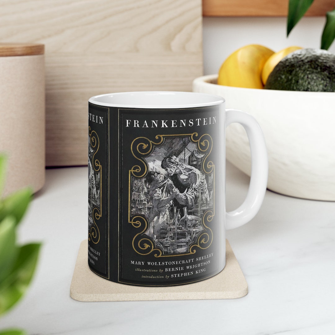 Mary Shelley's Frankenstein Book Cover Coffee Mug, Book Mugs, Coffee ...