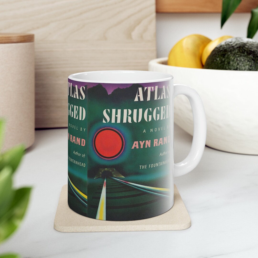 Ayn Rand's Atlas Shrugged Book Cover Coffee Mug, Book Mugs, Coffee Cup ...
