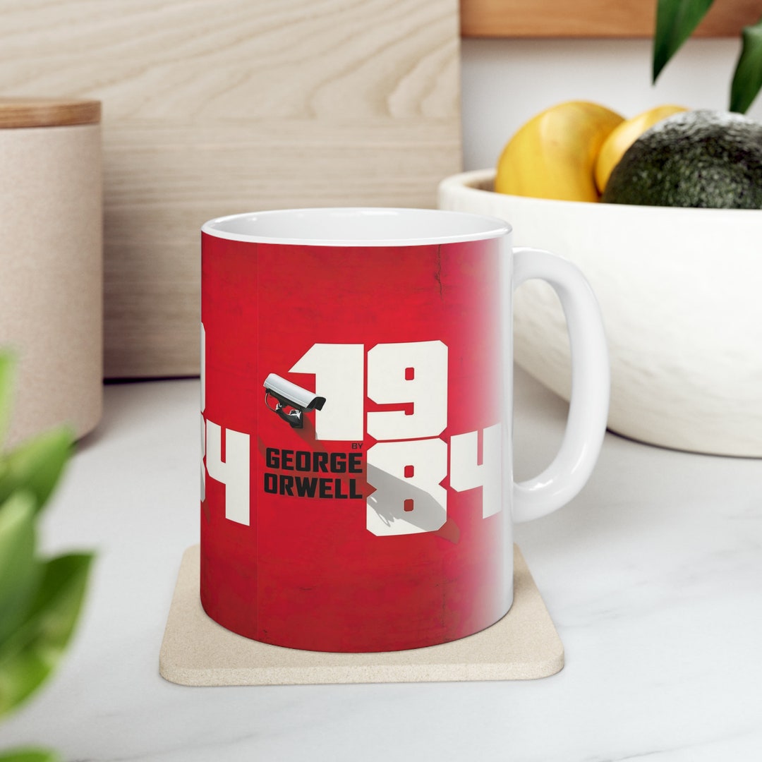 George Orwell's Nineteen Eighty-four Book Cover Coffee Mug, Book Mugs ...