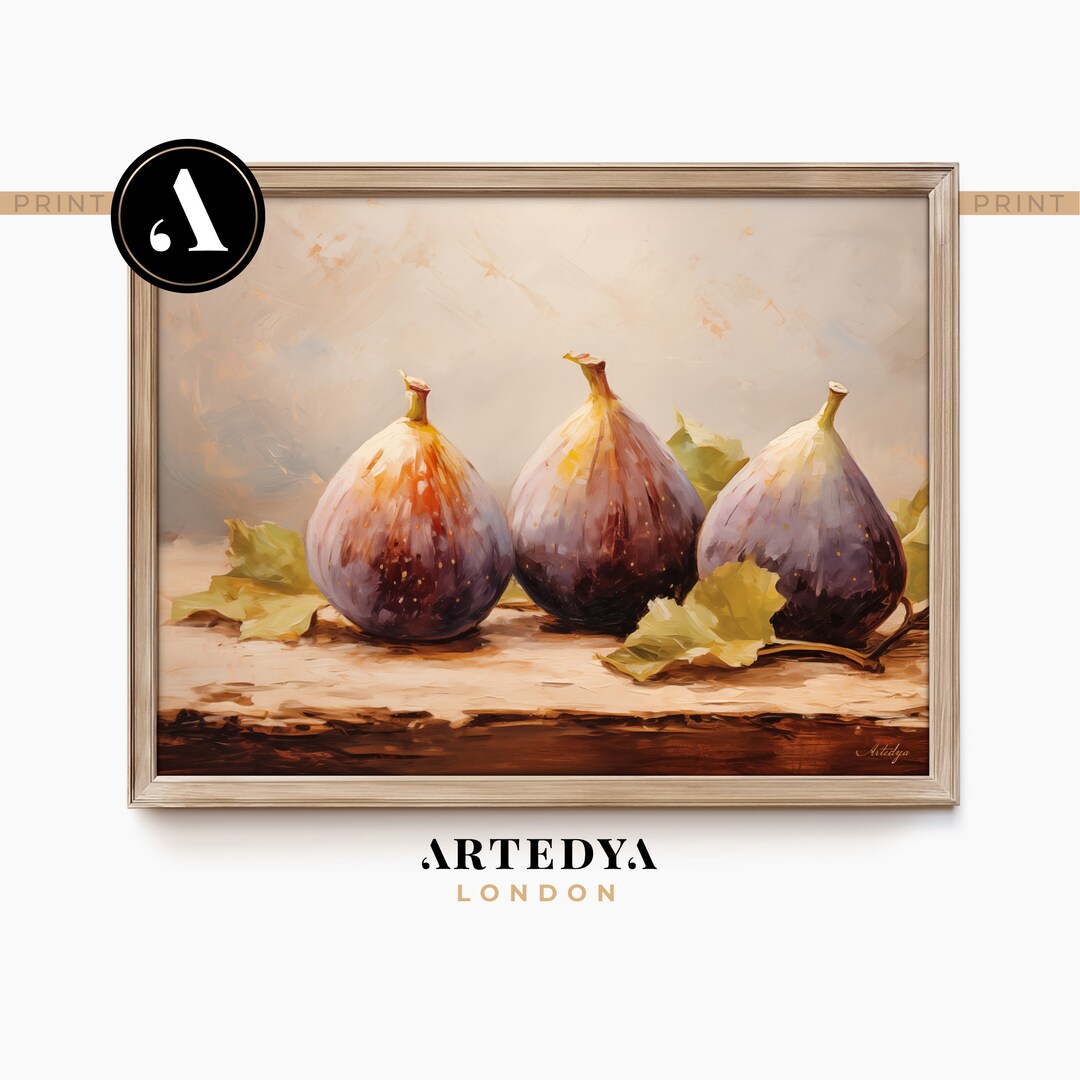 Moody Vintage Fruit Still Life: Figs Oil Painting | Printable Wall Art ...