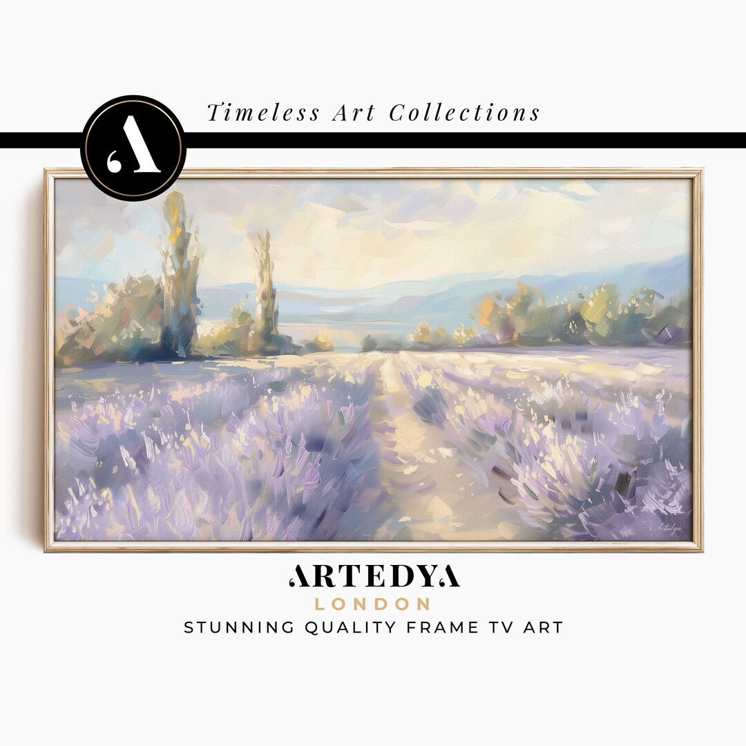 French Provence Landscape: Lavender Field Painting Digital Download Art ...