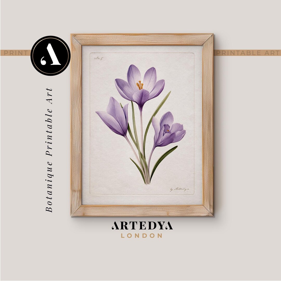Watercolour Crocus Art Print | Digital Download | Spring Floral Wall ...