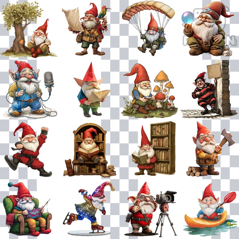 350+ Whimsical Gnomes PNG Clipart Bundle Christmas Gnome Svg for Shirts ...