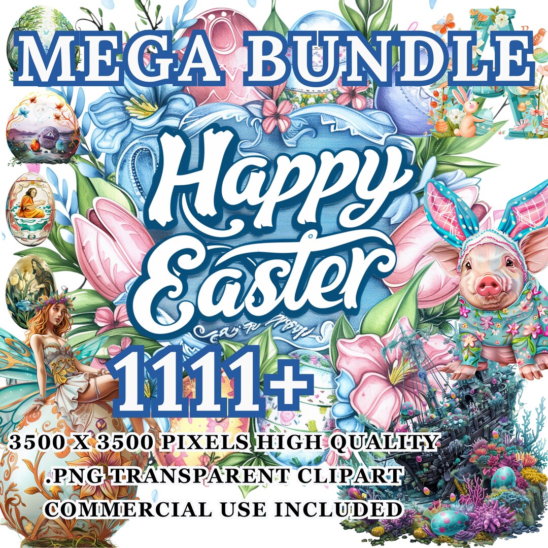 1111+ Easter Clipart PNG Happy Easter Wreath Svg for Shirts Watercolor ...