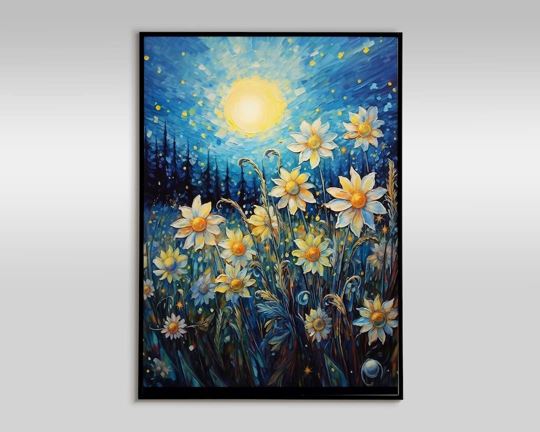 Night Flowers - Printable Painting - Etsy