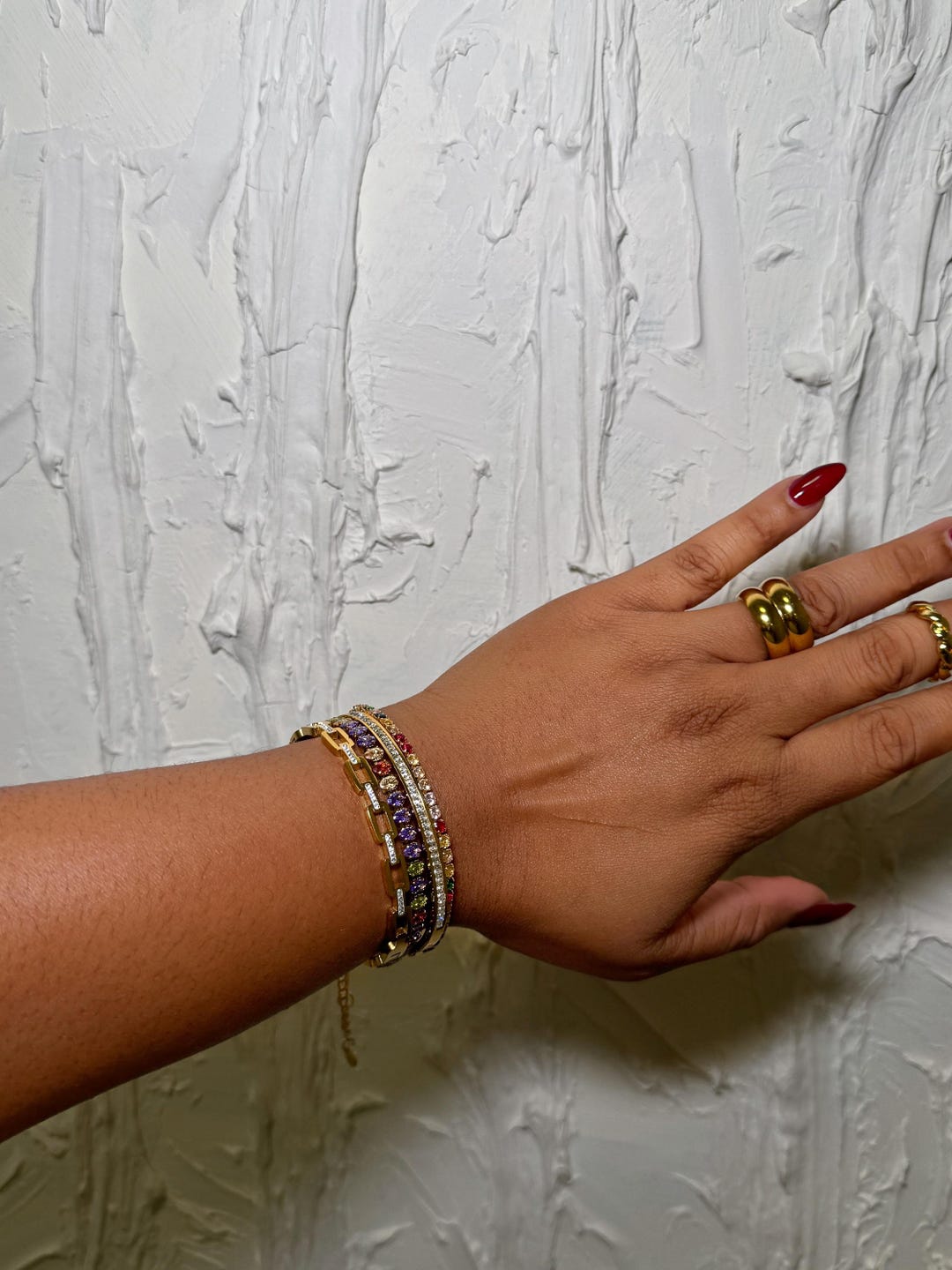 4piece Set Multi Bracelets, Classic Statement Bracelets, Stainless ...