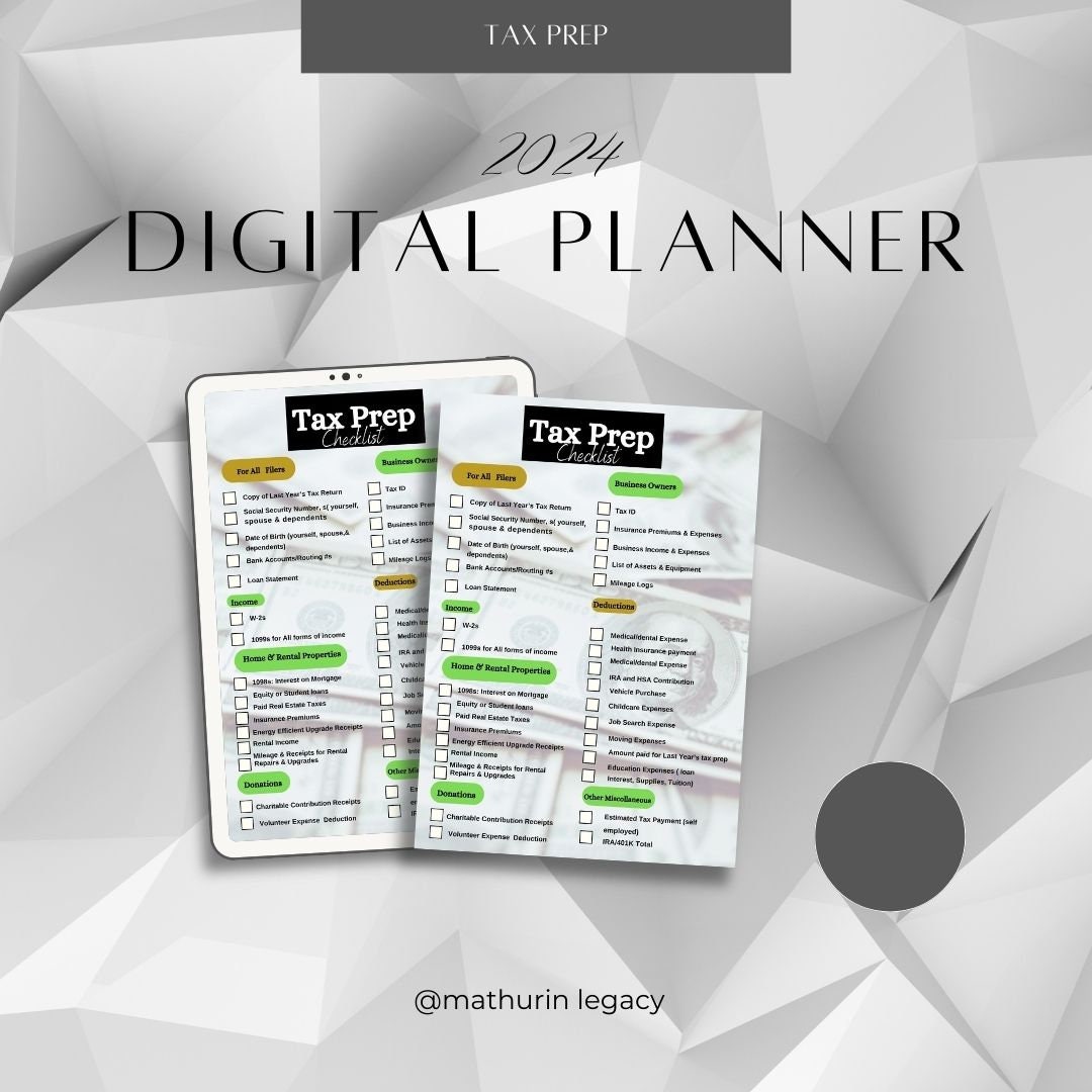 Tax Prep Checklist, Tracker Printable, Tax Prep 2024, Tax Checklist ...