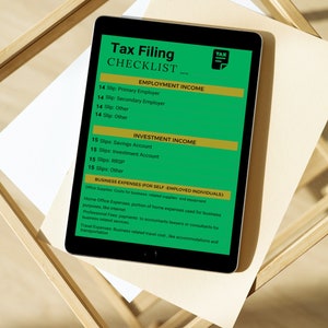 Printable Digital, Tax Filling Checklist, Tax Return Workbook L Tax ...