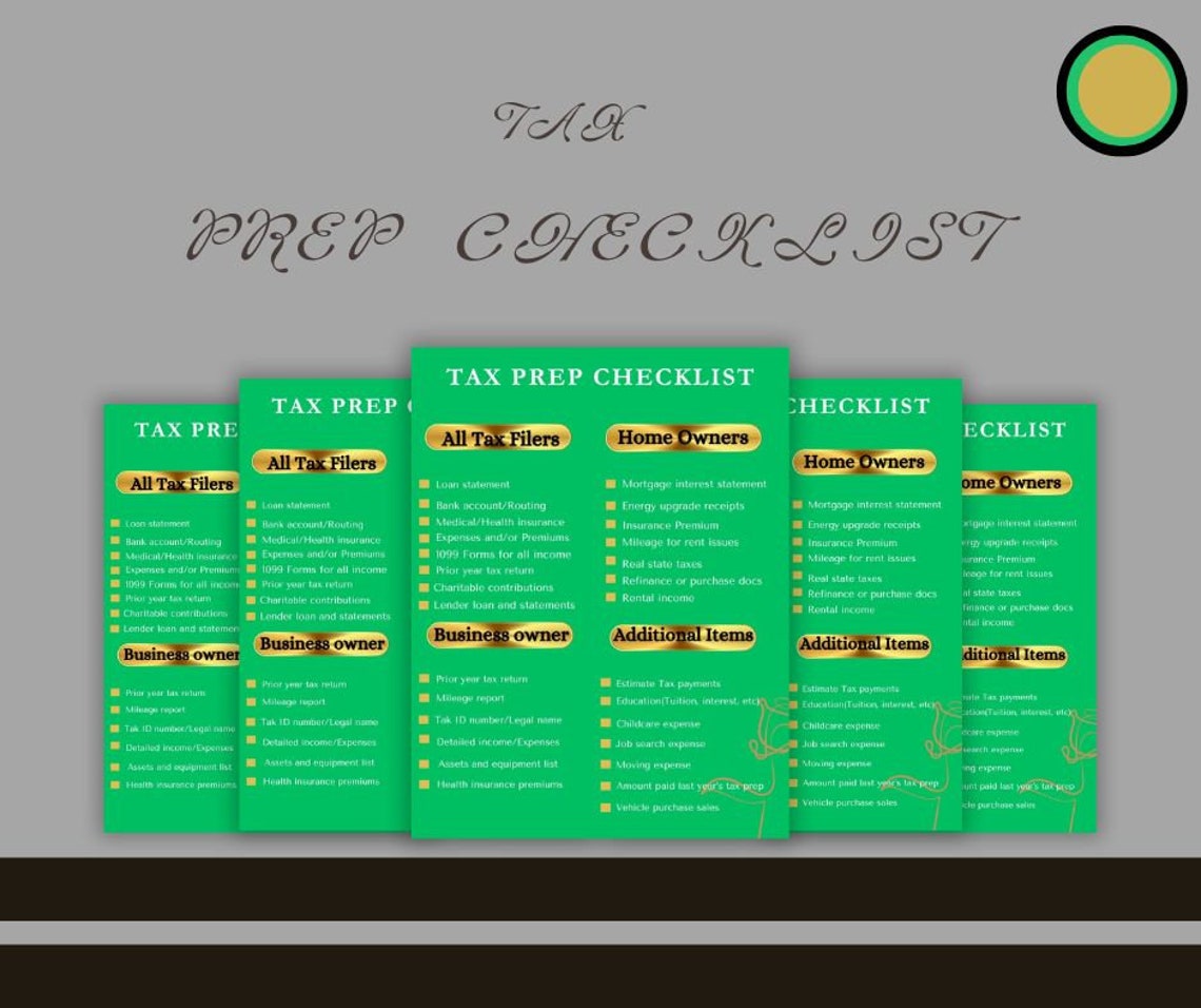 Printable, Tax Preparation Checklist, Tax Prep Tracker, Business ...