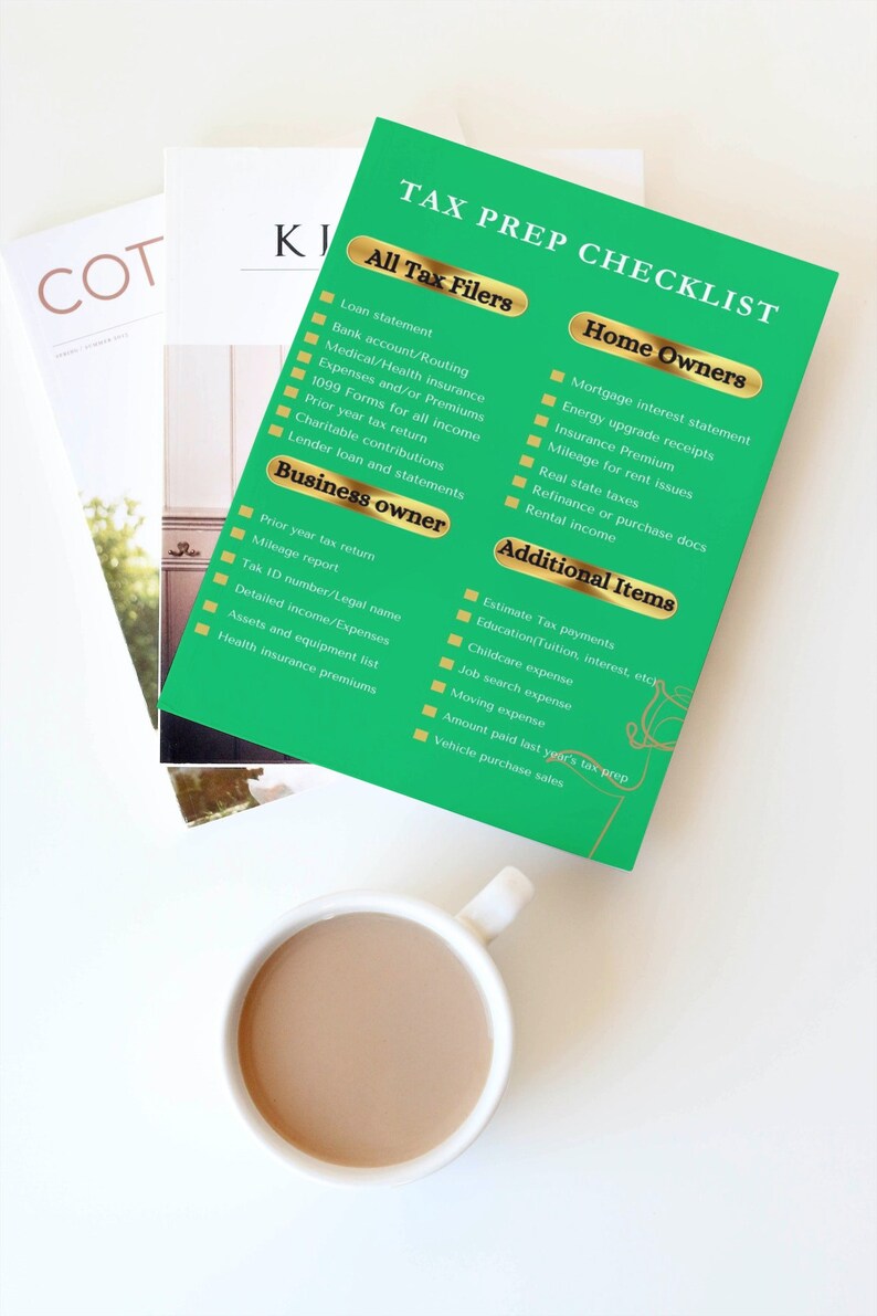 Printable, Tax Preparation Checklist, Tax Prep Tracker, Business ...