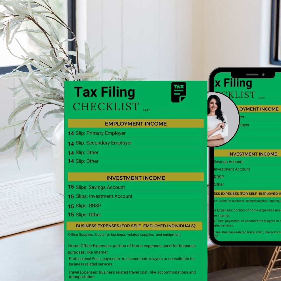Printable Digital, Tax Filling Checklist, Tax Return Workbook L Tax ...