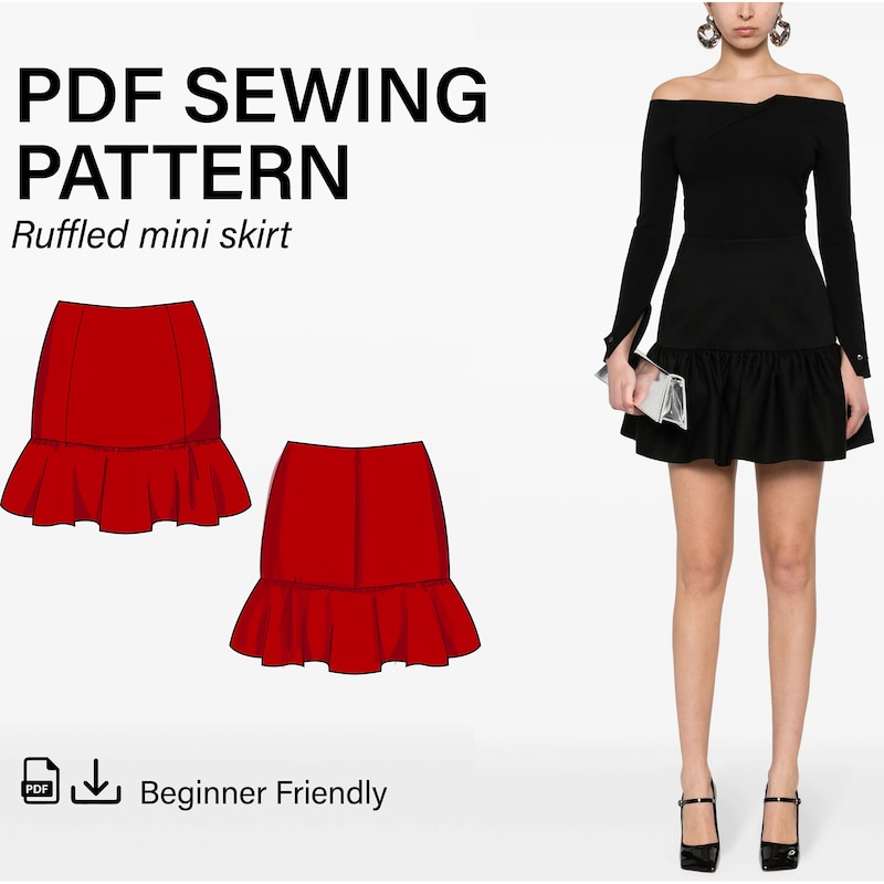 Ruffle Skirt Pattern - Etsy