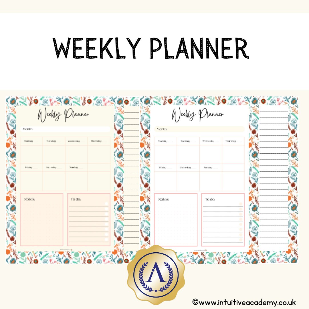 Weekly Planner School Revision Planning Sheet Weekly Organiser Diary ...