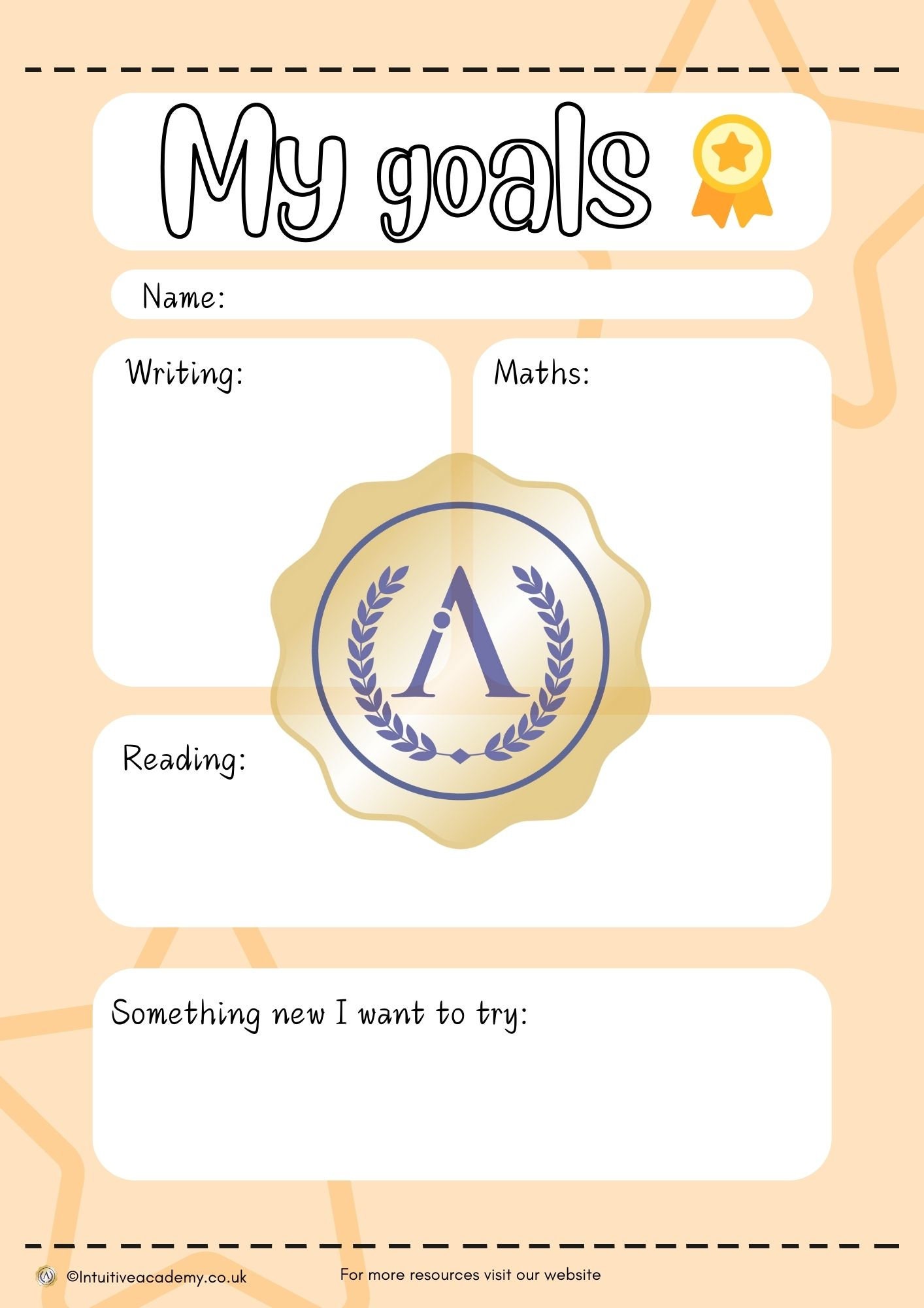 My Goals Worksheet Target Setting Activity - Etsy