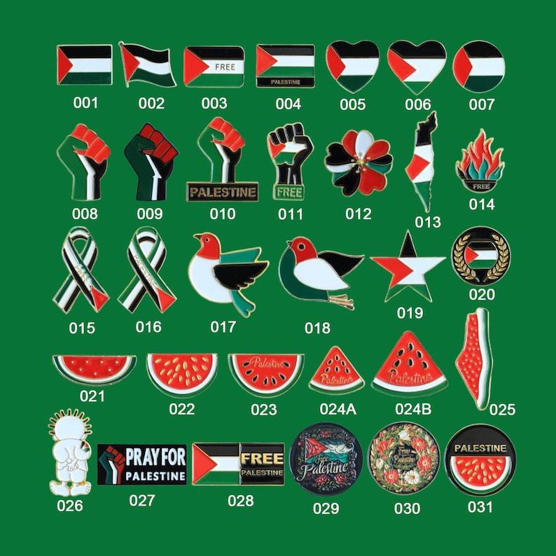Palestinian Flag Enamel Pin: Watermelon Symbol, Support Gaza,activist ...
