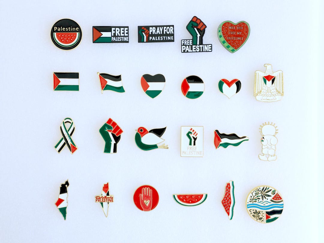 Palestine Watermelon Enamel Pin Set Symbolic Flag Pins for Solidarity ...