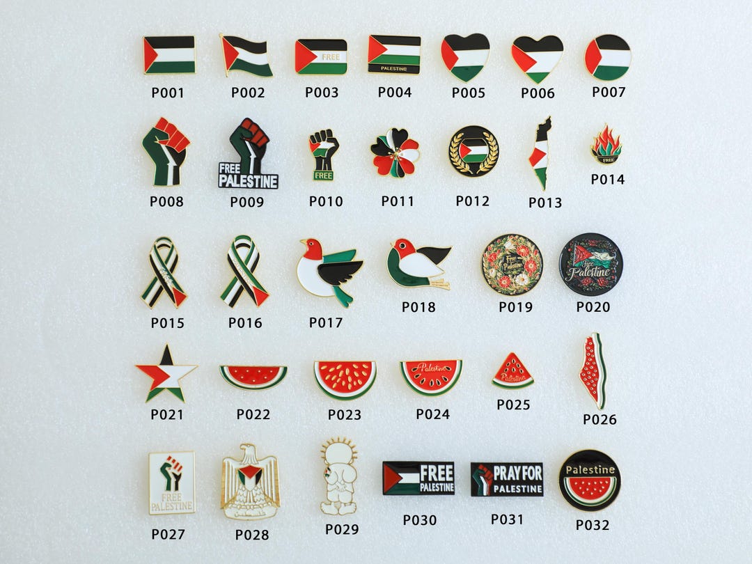 Palestine Enamel Pin: Protest Brooch, Peace Dove, Palestinian Flag ...