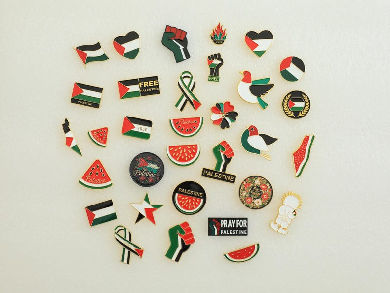 Palestinian Flag Enamel Pin: Watermelon Symbol, Support Gaza,activist ...