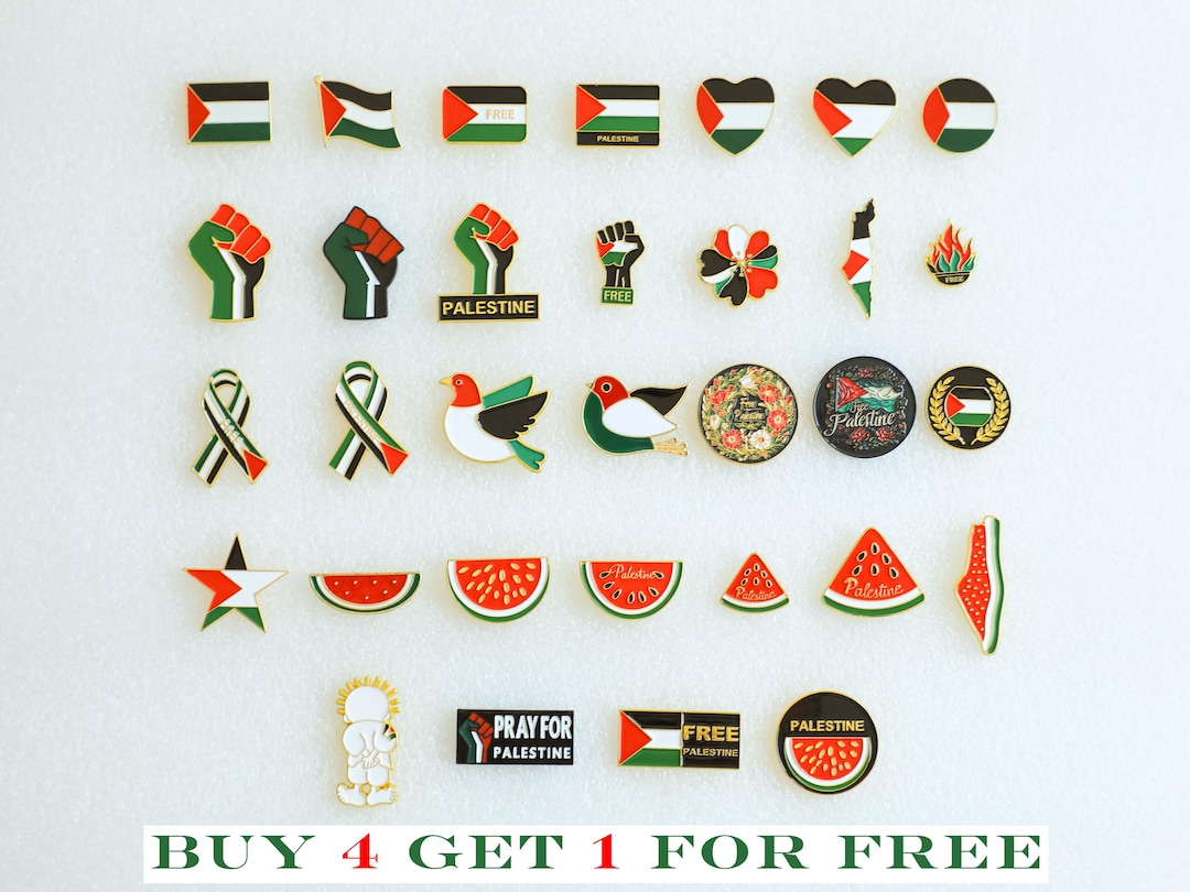 Palestinian Flag Enamel Pin: Watermelon Symbol, Support Gaza,activist ...