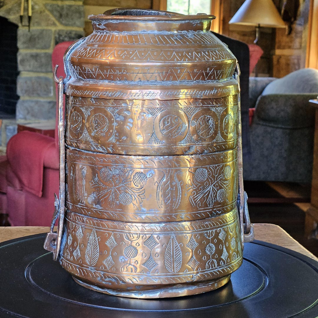 Antique Turkish Copper Lunch Pail - Etsy