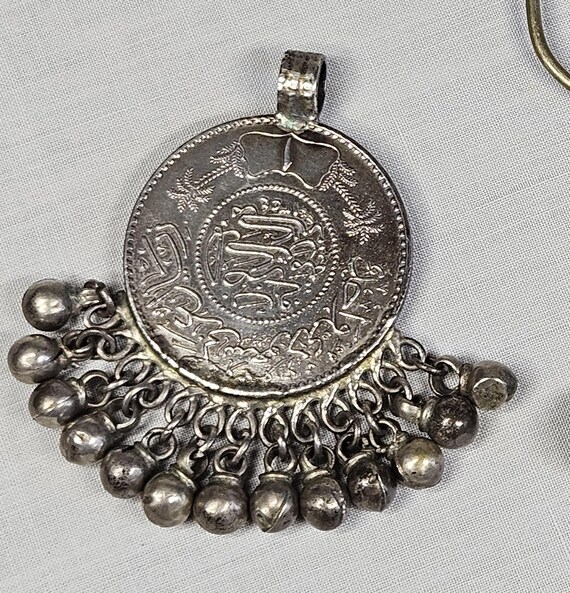 Antique Silver Saudi Riyal Pendant - Gem