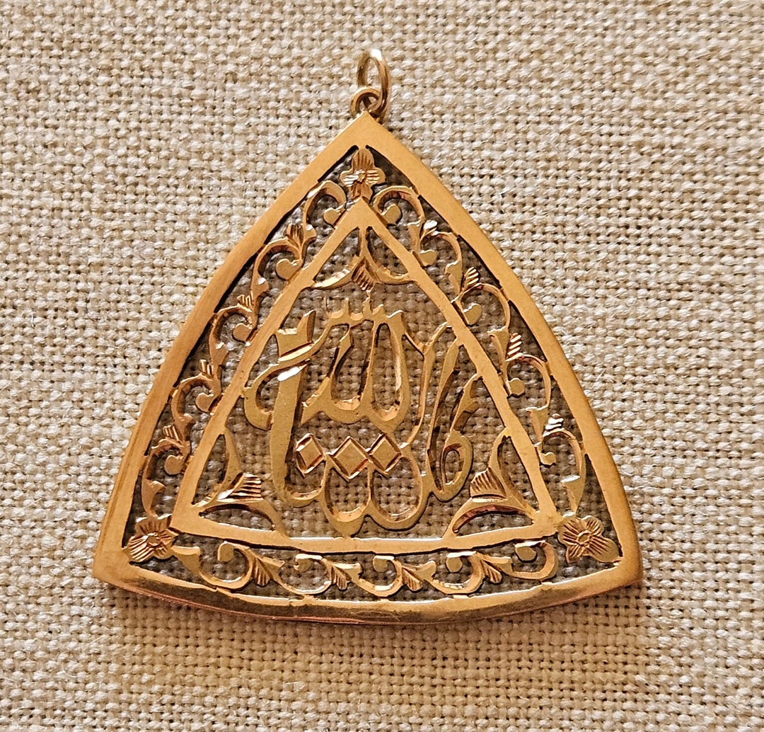 Gold Mashallah Islamic Pendant - Etsy