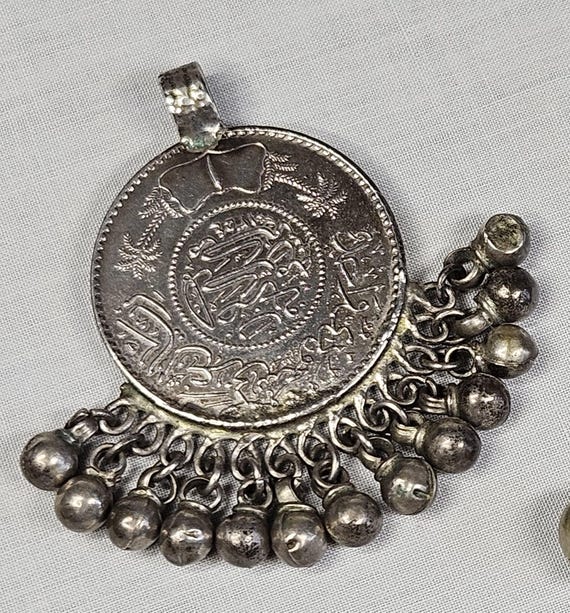 Antique Silver Saudi Riyal Pendant - Gem
