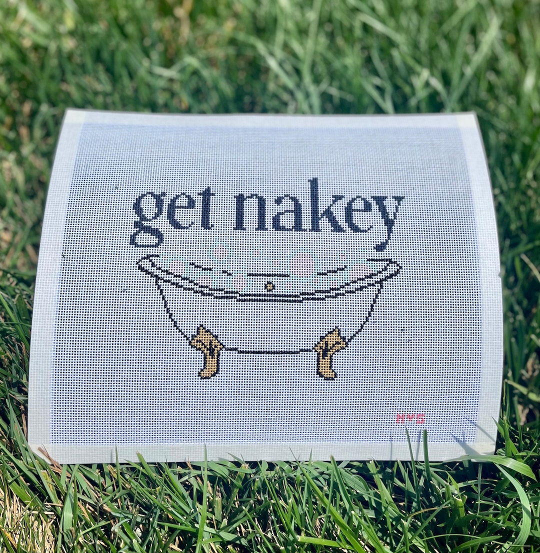 Get Nakey! | Stitch Painted Needlepoint Canvas - Etsy