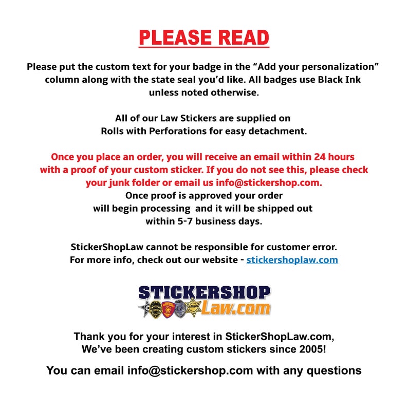 500+ Law Enforcement Stickers - Custom Police Badge Stickers ...