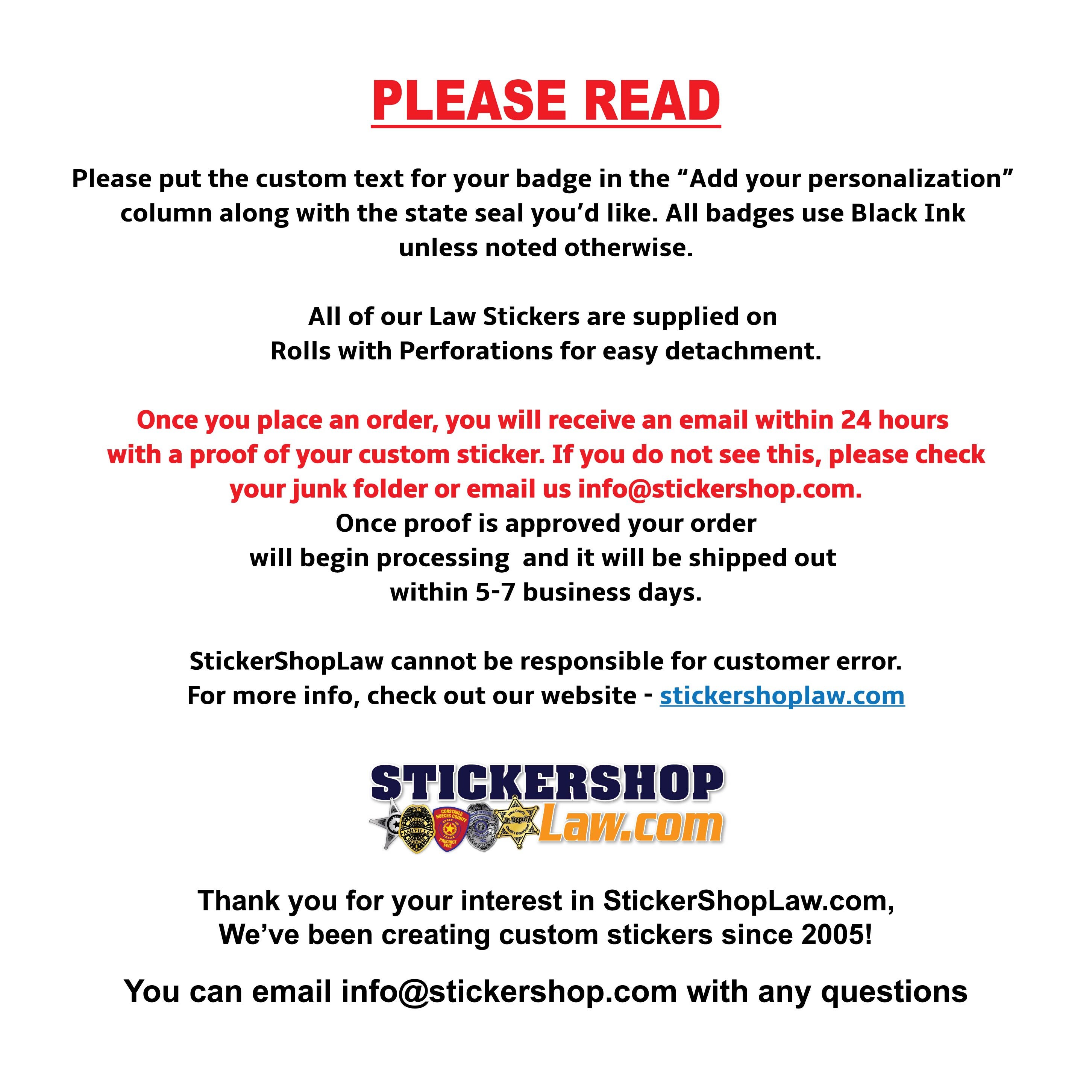 500+ Law Enforcement Stickers - Custom Police Badge Stickers ...