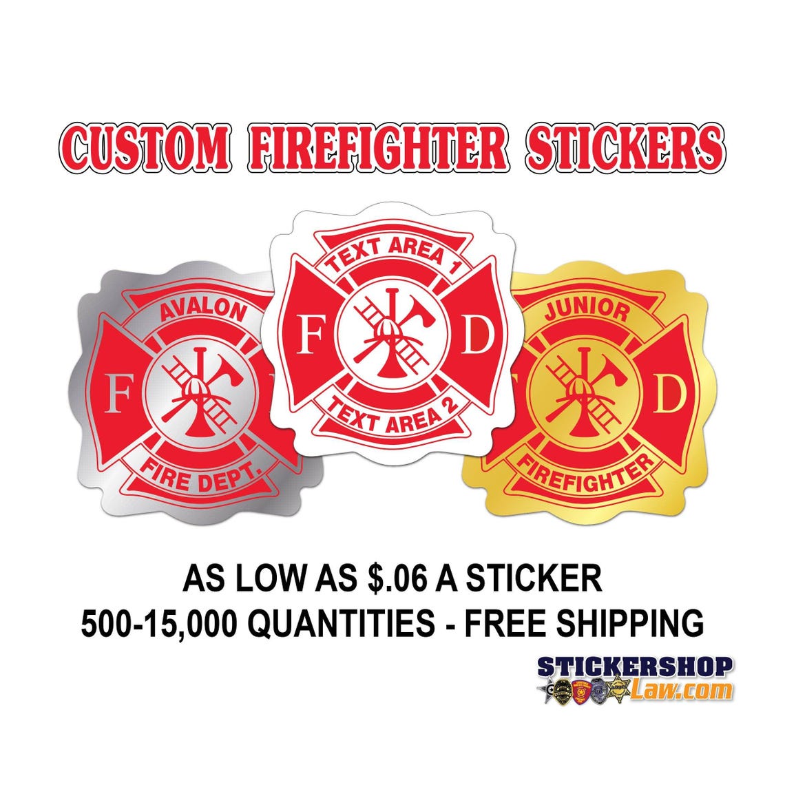 Fire Department Stickers - 500+ Junior Firefighter Stickers - Maltese ...