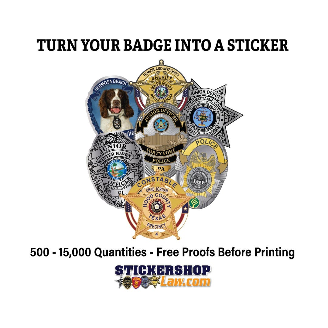Custom Badge Stickers: Full Color Law Enforcement Labels - Etsy