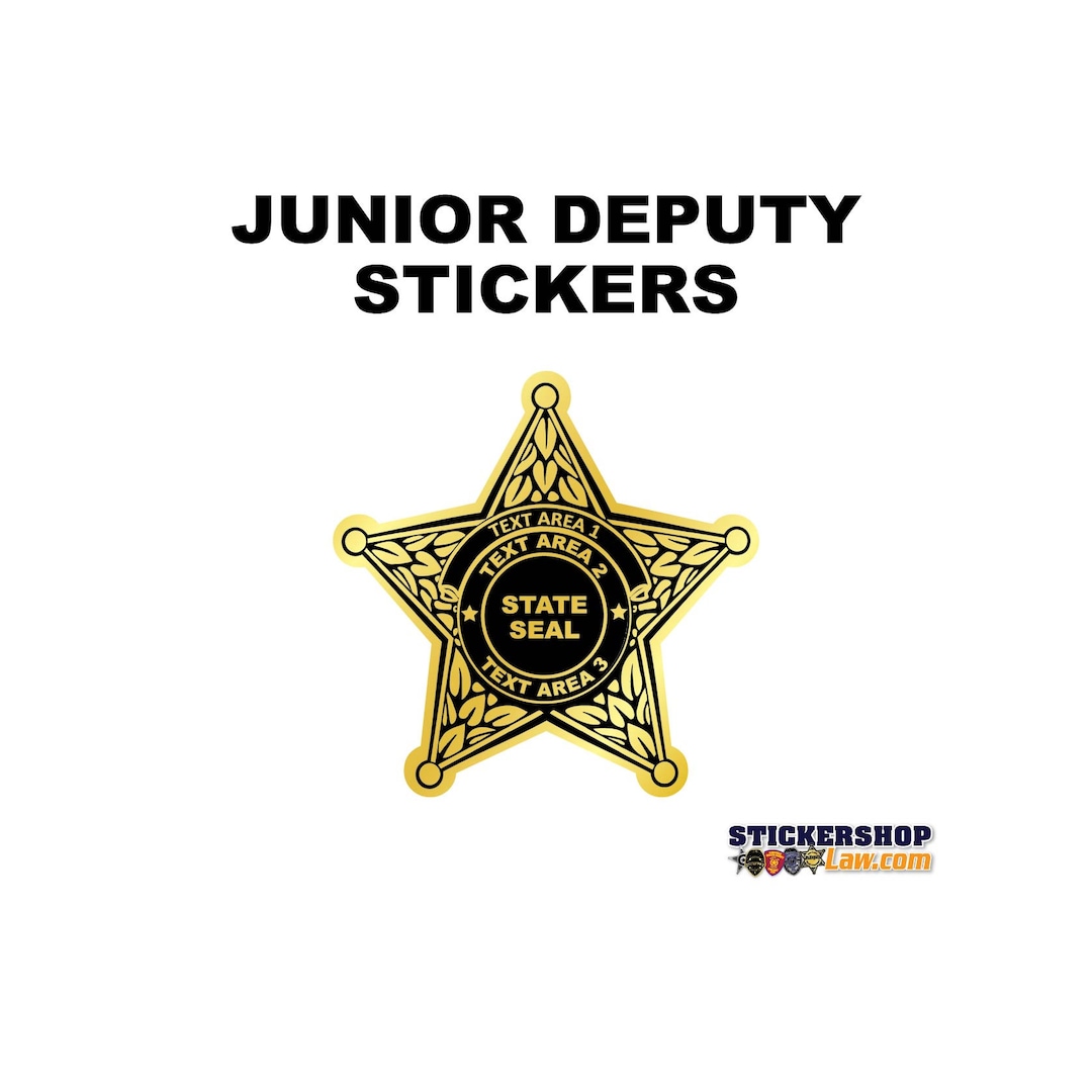 Junior Deputy Stickers 500 Custom Sheriff Star Labels Customize Your ...