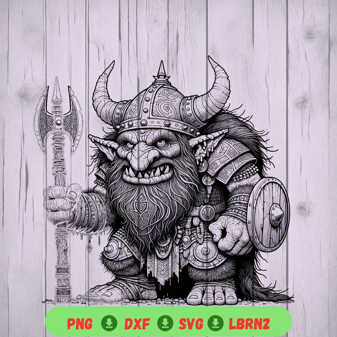 Troll Warrior Design Great for Laser Engraving and Print Designs ...