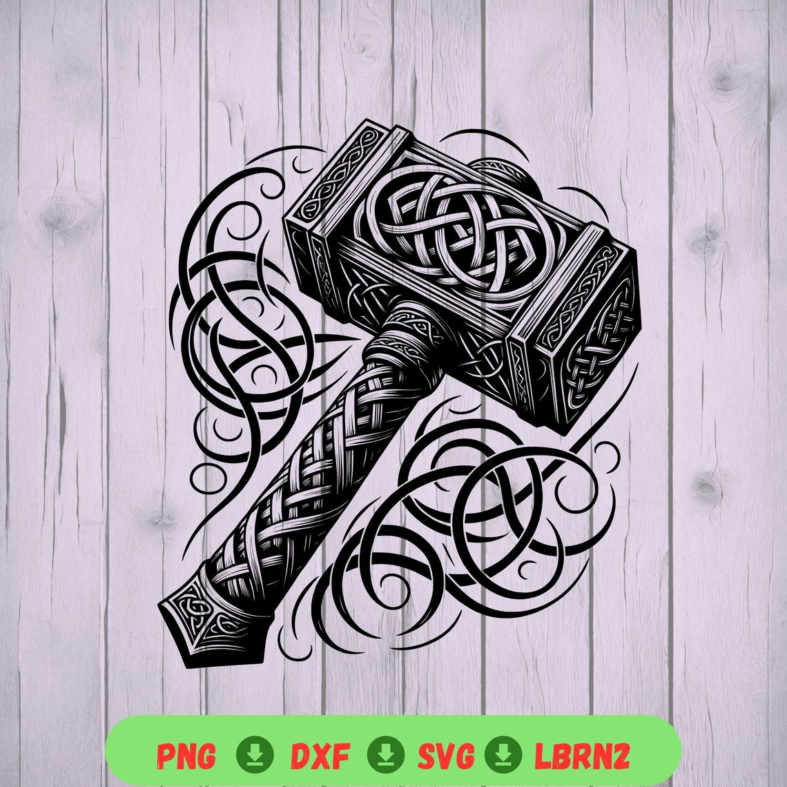 Viking Thor Hammer SVG: Perfect for Laser Engraving, Mug and Cup, T ...