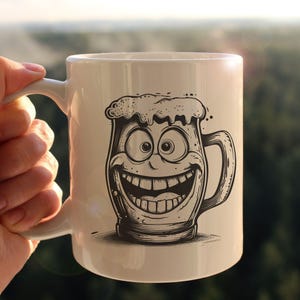 Funny Beer Pint SVG Crazy Laughing Beer Perfect for DIY Gifts & Crafts ...