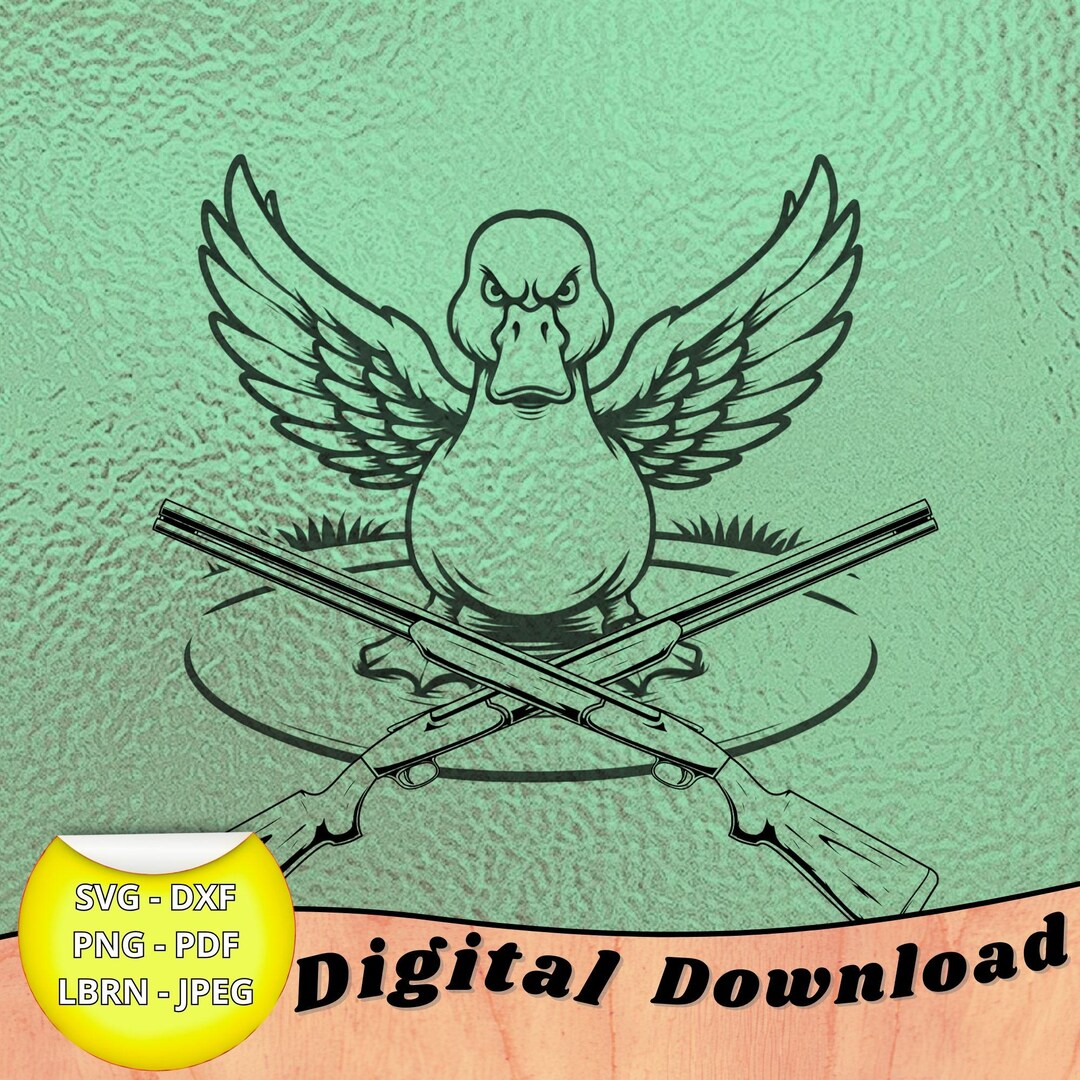 Angry Duck and Shotguns SVG Hunting Digital File for Laser Engraving ...