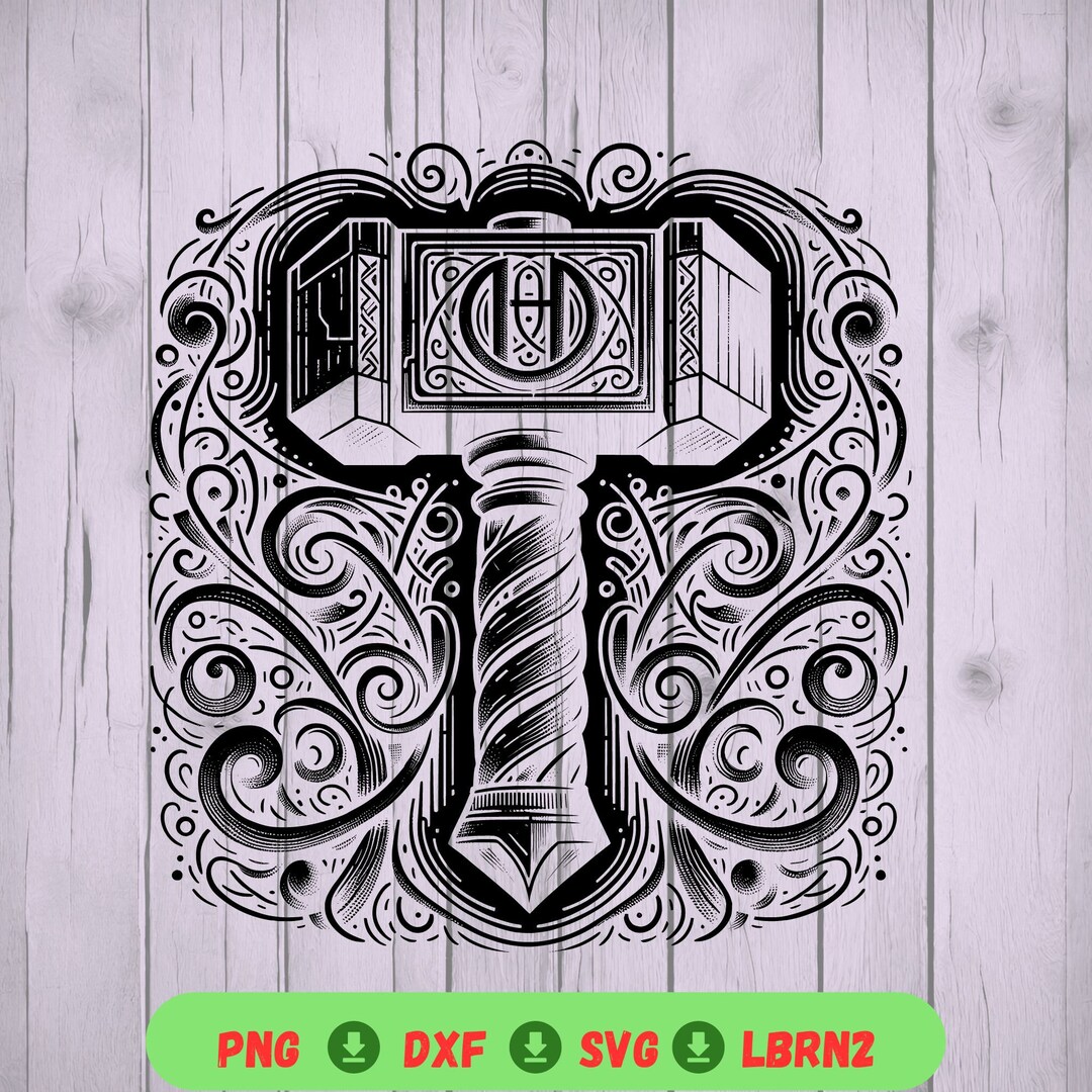 Viking Thor Hammer SVG: Perfect for Laser Engraving, Mug and Cup, T ...