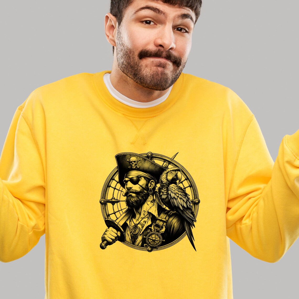 PIRATE CAPTAIN SVG Corsair Svg, Pirate Design With Parrot for Mugs ...