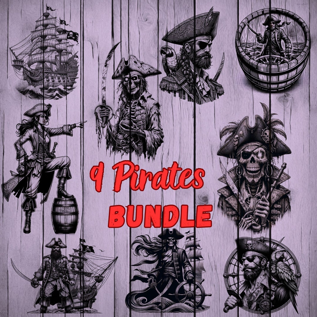 Skeleton Skull PIRATE Crossbones & Nautical Ship Sword SVG BUNDLE, Dxf ...