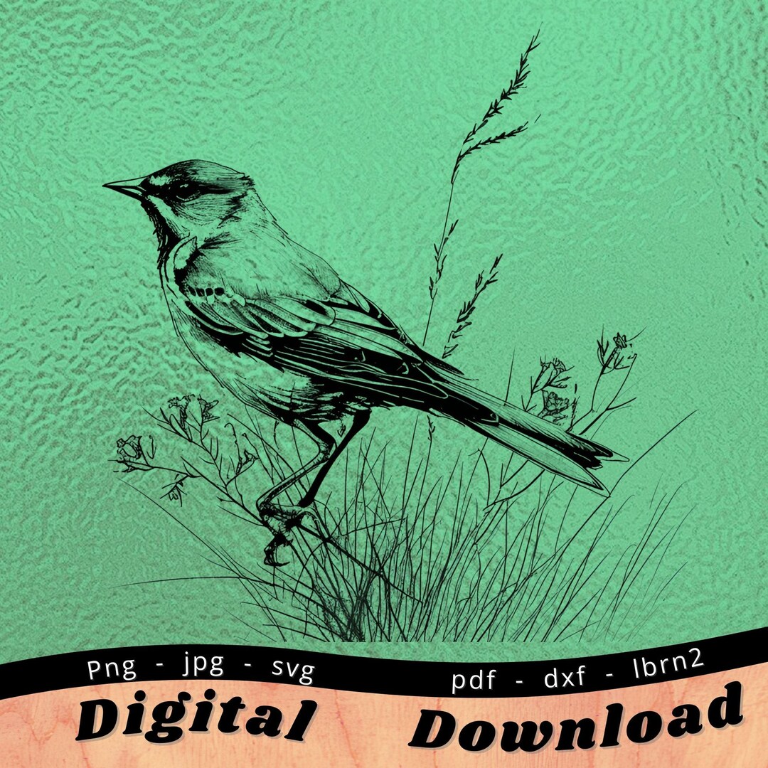 SPRING BIRD SVG Branch With Bird Svg for Laser Cutting, Black Bird ...