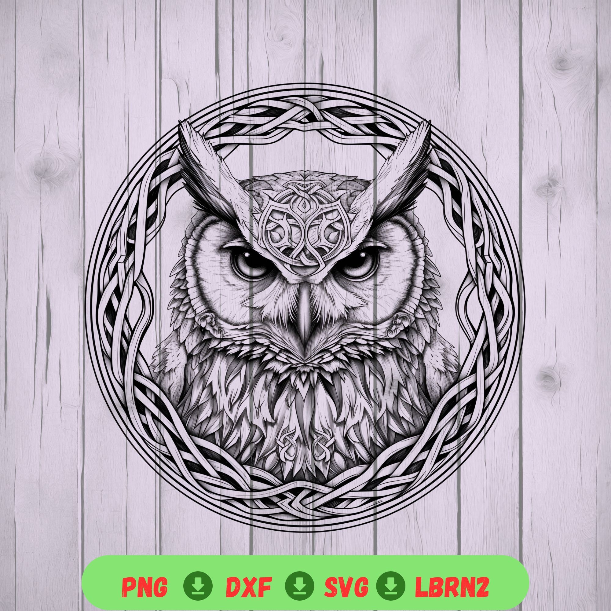 OWL BIRD and Round Celtic Knot Frame SVG Files for Various Items ...