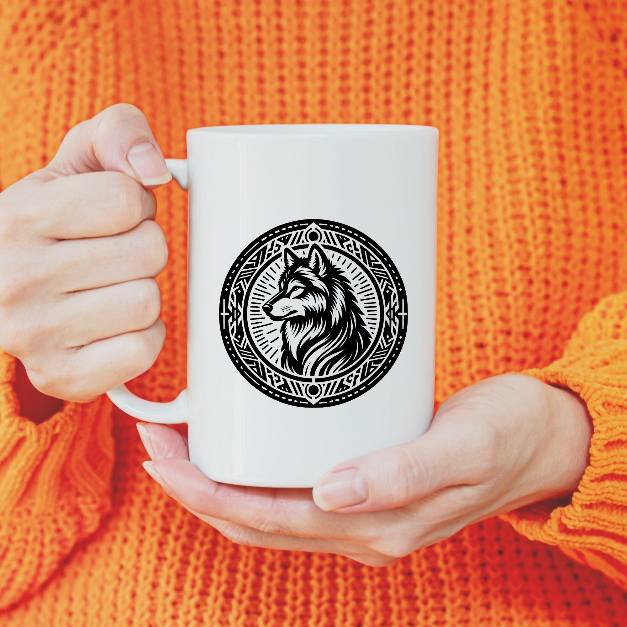 NATIVE AMERICAN WOLF Svg Tribal Zodiac Design for Mugs, Coasters ...