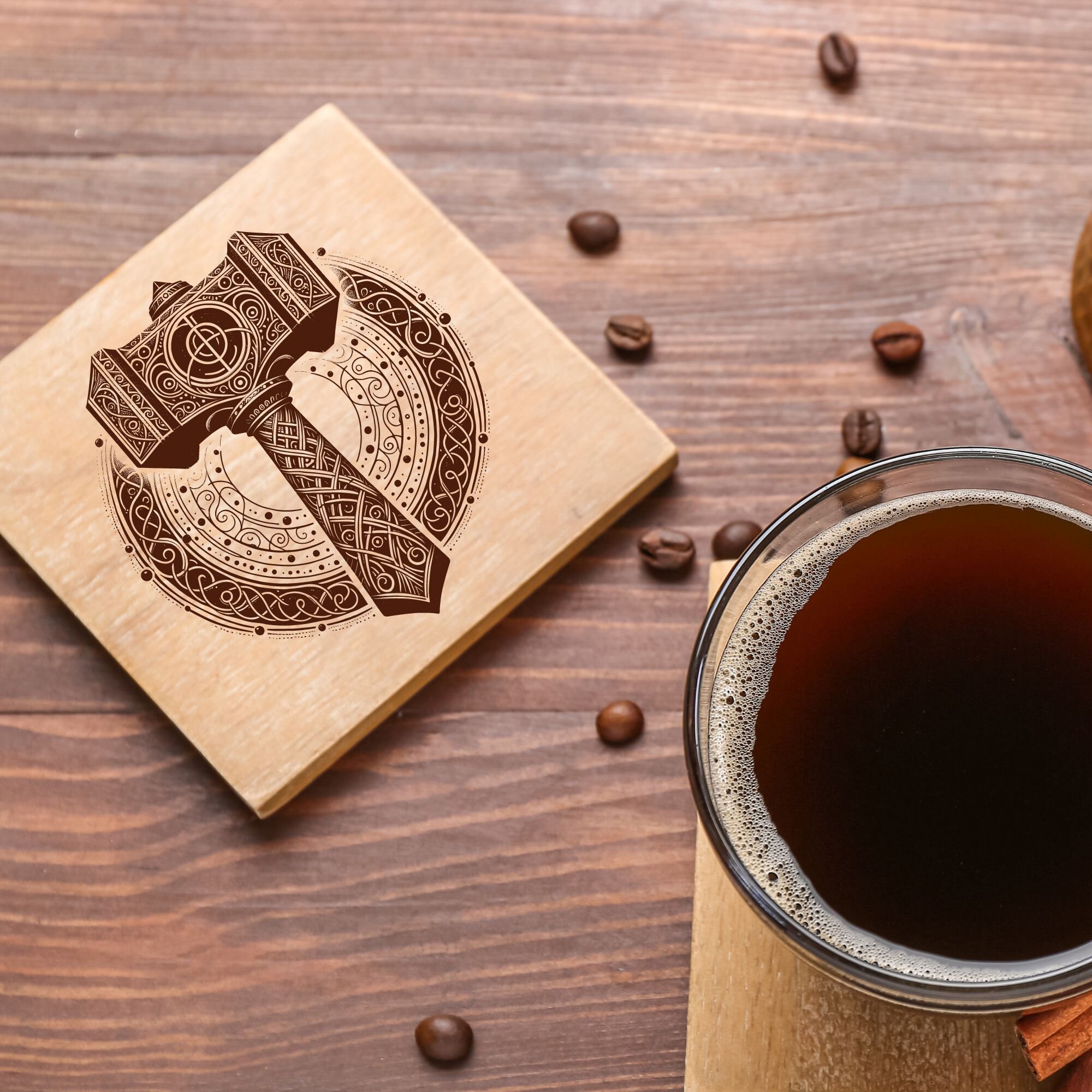 Viking Thor Hammer SVG: Perfect for Laser Engraving, Mug and Cup, T ...