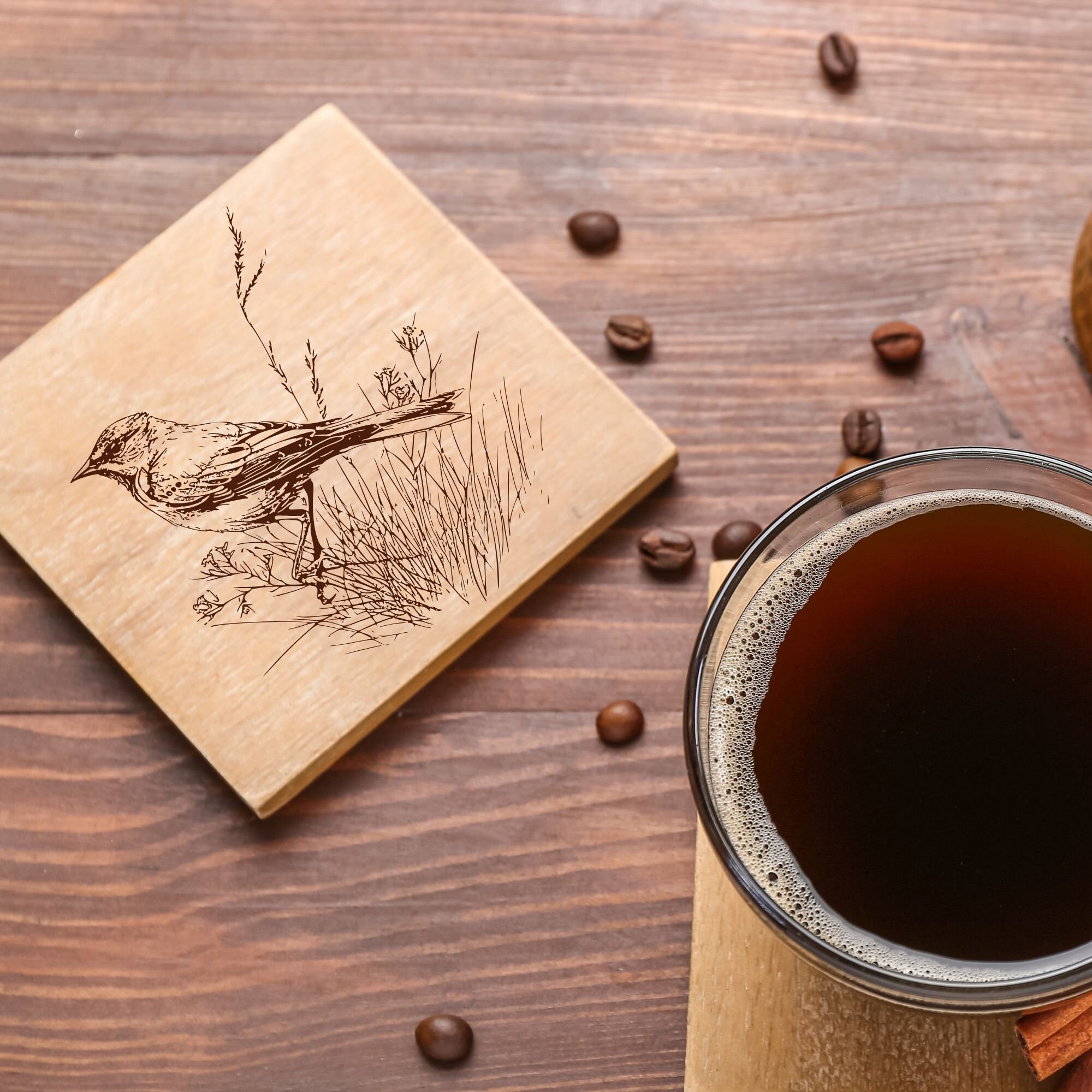 SPRING BIRD SVG Branch With Bird Svg for Laser Cutting, Black Bird ...