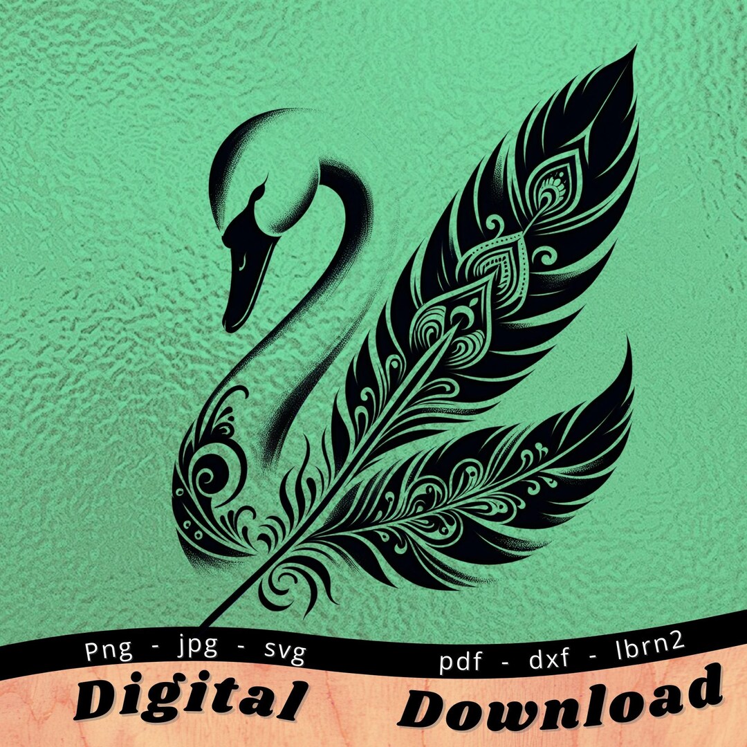 Graceful Swan Design for Laser Engraving Perfect for DIY Projects Ideal ...