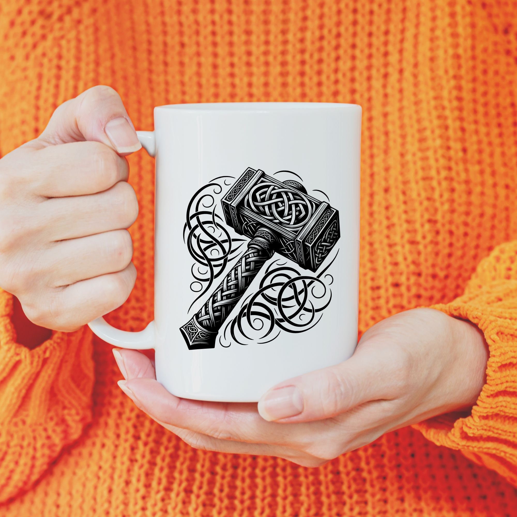 Viking Thor Hammer SVG: Perfect for Laser Engraving, Mug and Cup, T ...