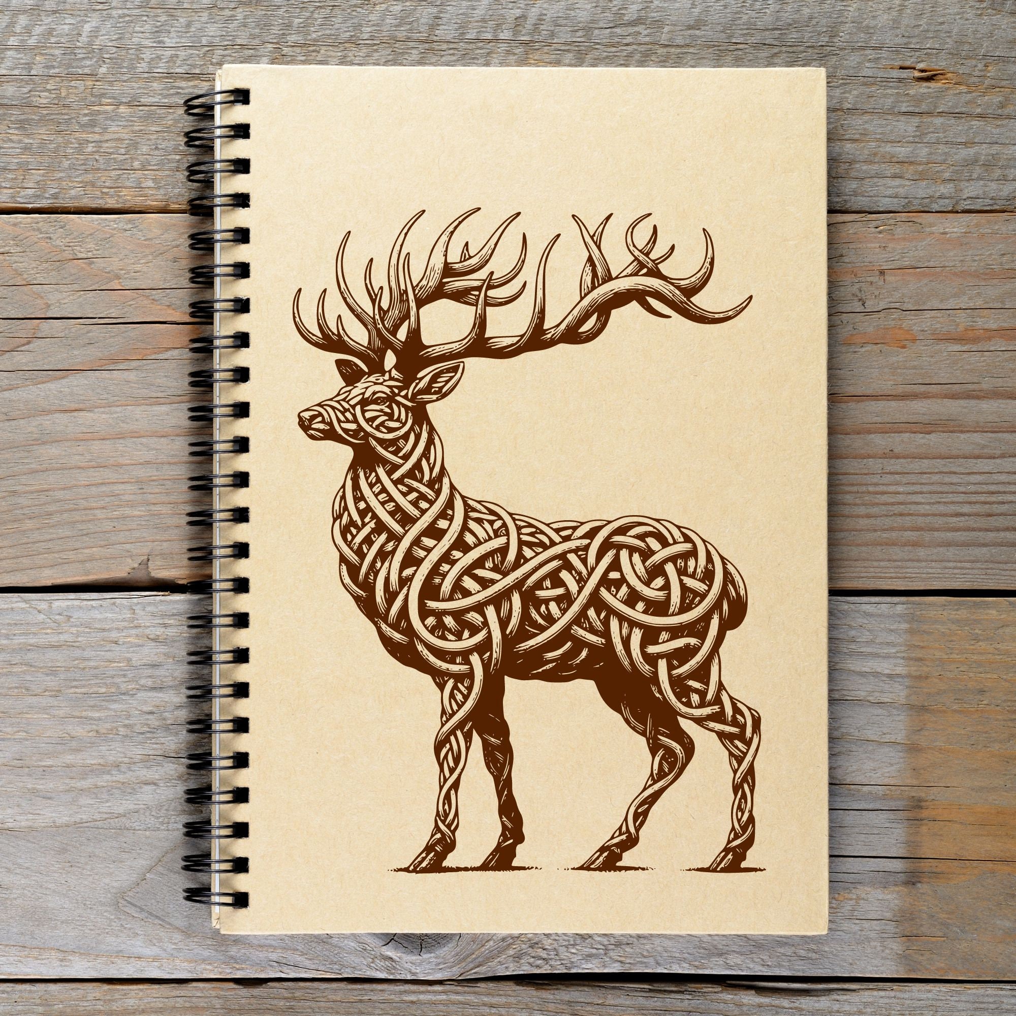 Celtic Deer Knot Pattern SVG for Laser Engraving Celtic Stag Knotted ...
